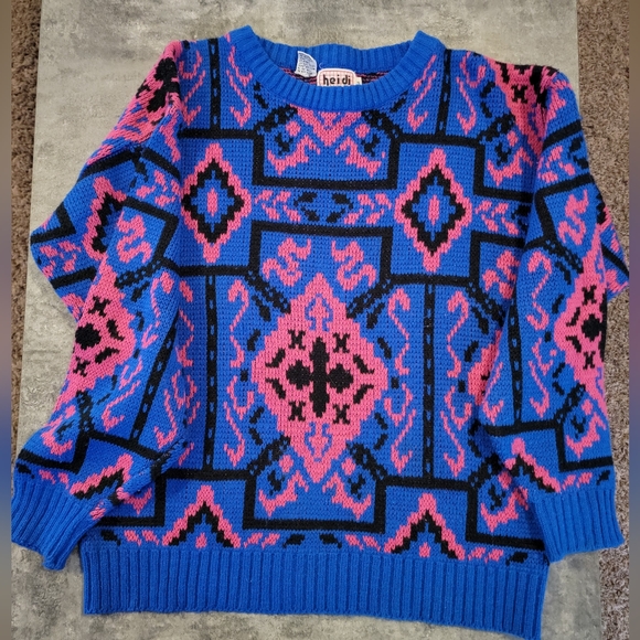 heidi | Sweaters | 8s Heidi Geometric Sweater Vintage | Poshmark